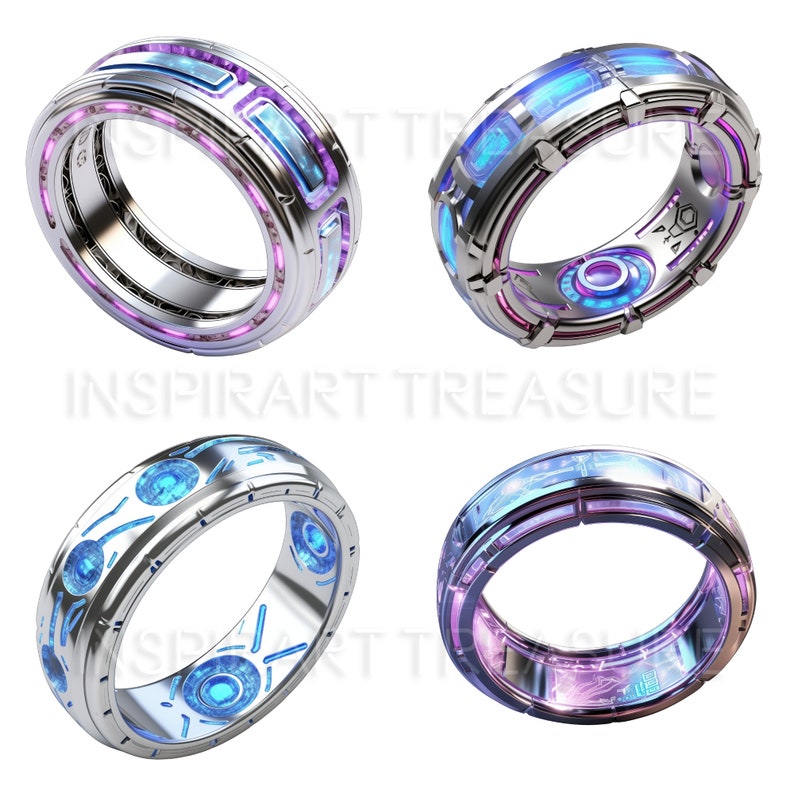 Futuristic Ring Clipart, Fantasy Rings Clip Art Bundle, Magic Ring ...