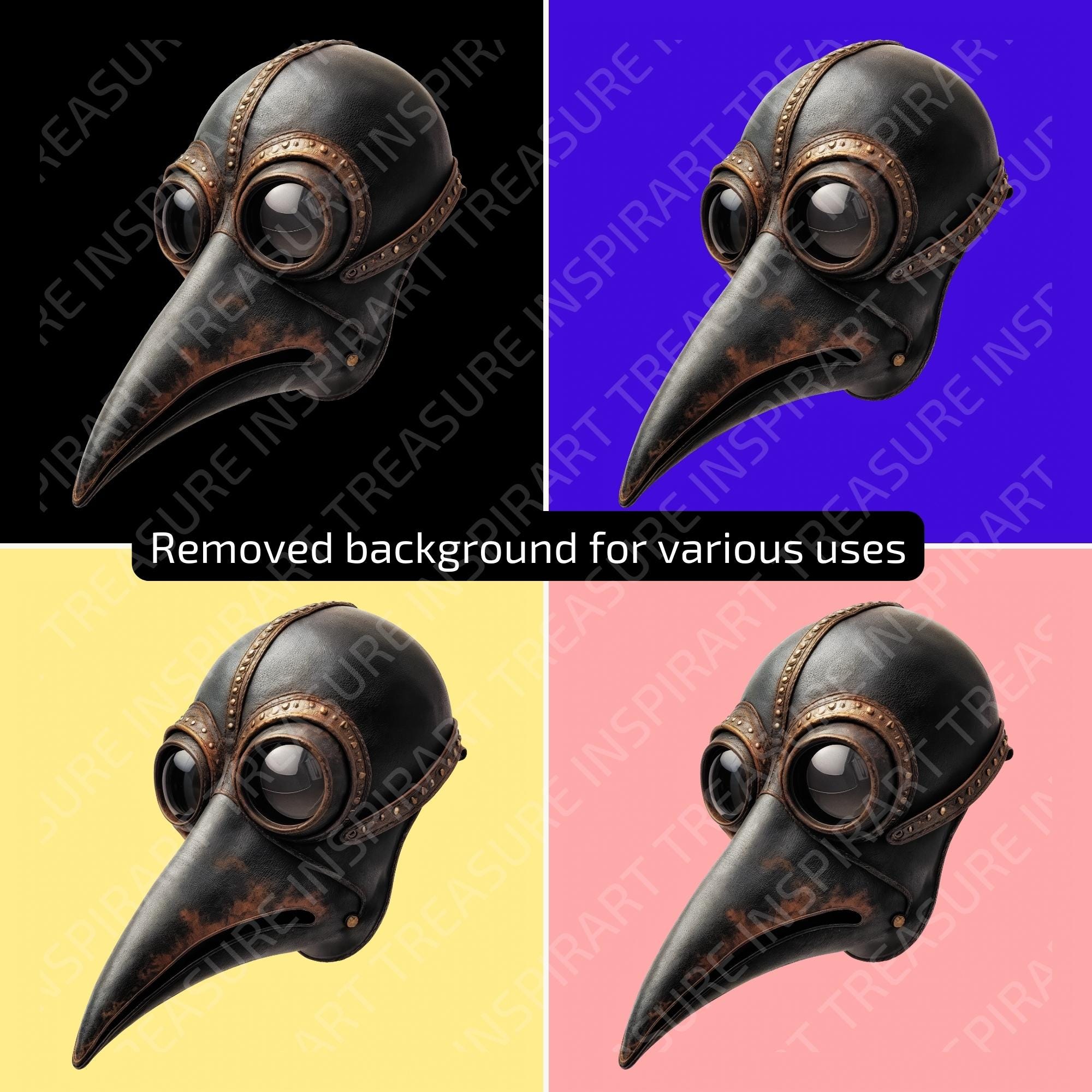 Black Plague Doctor Mask PNG Clipart Printable Leather Plague Mask PNG ...