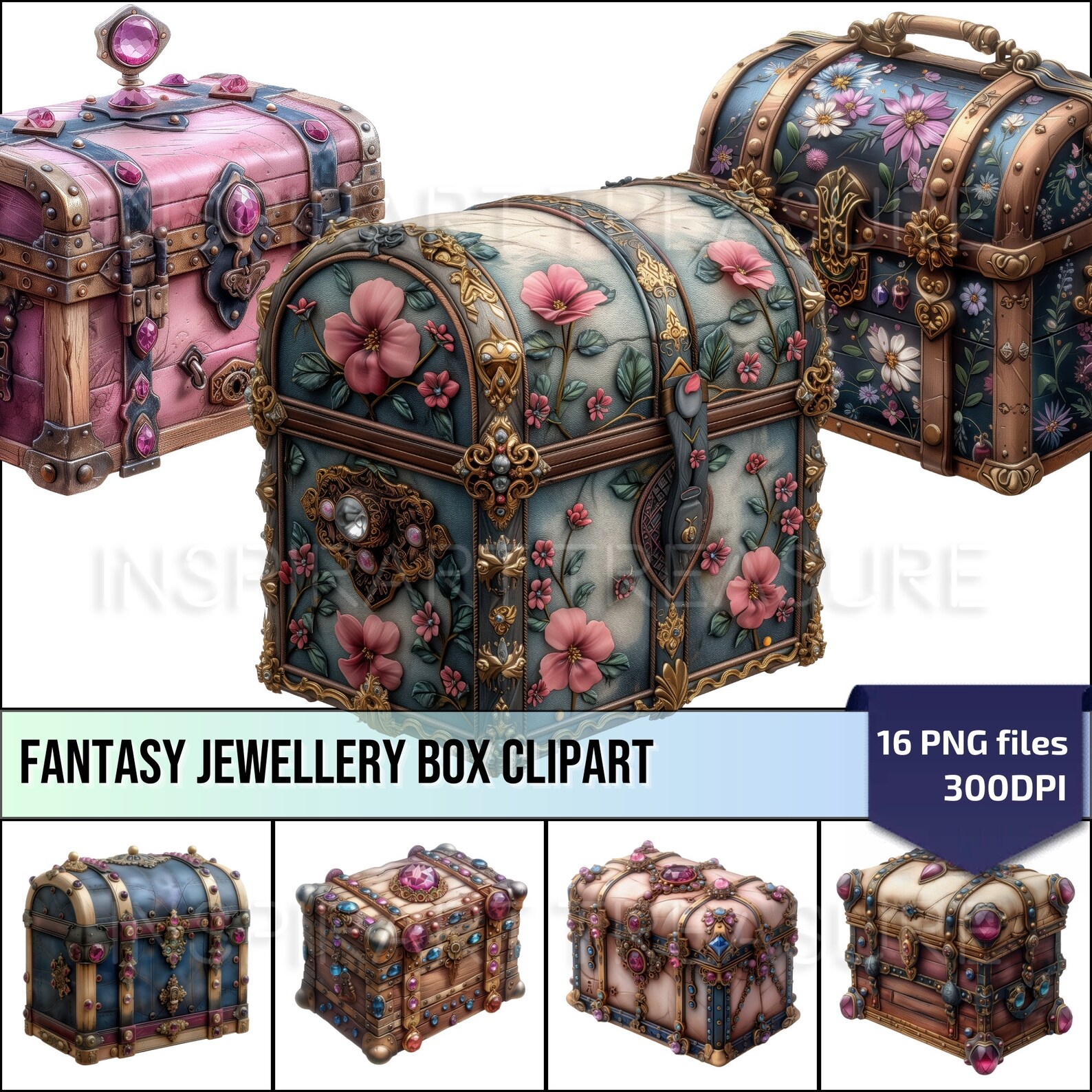 Fantasy Jewellery Box Clipart, Fairy Jewelry Box Fantasy Gift Box ...