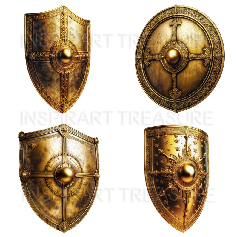 Gold Shield Clipart, Golden Knight Shield PNG for DIY Projects ...