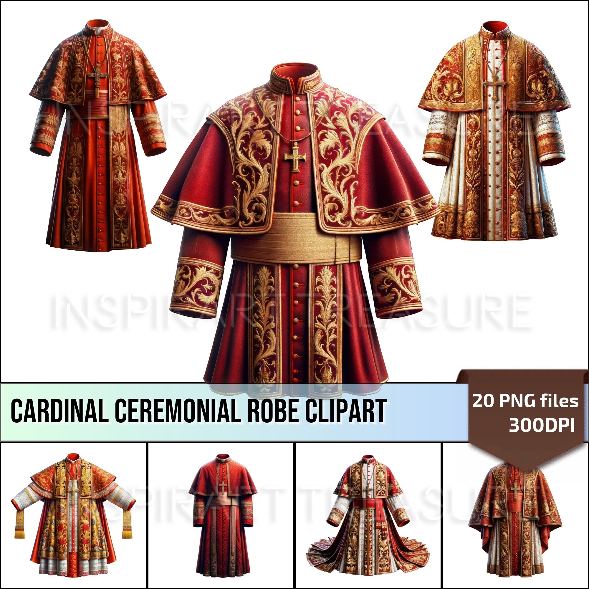 Cardinal Ceremonial Robe Clipart Pope Robe Art Fantasy Priest Dress for ...