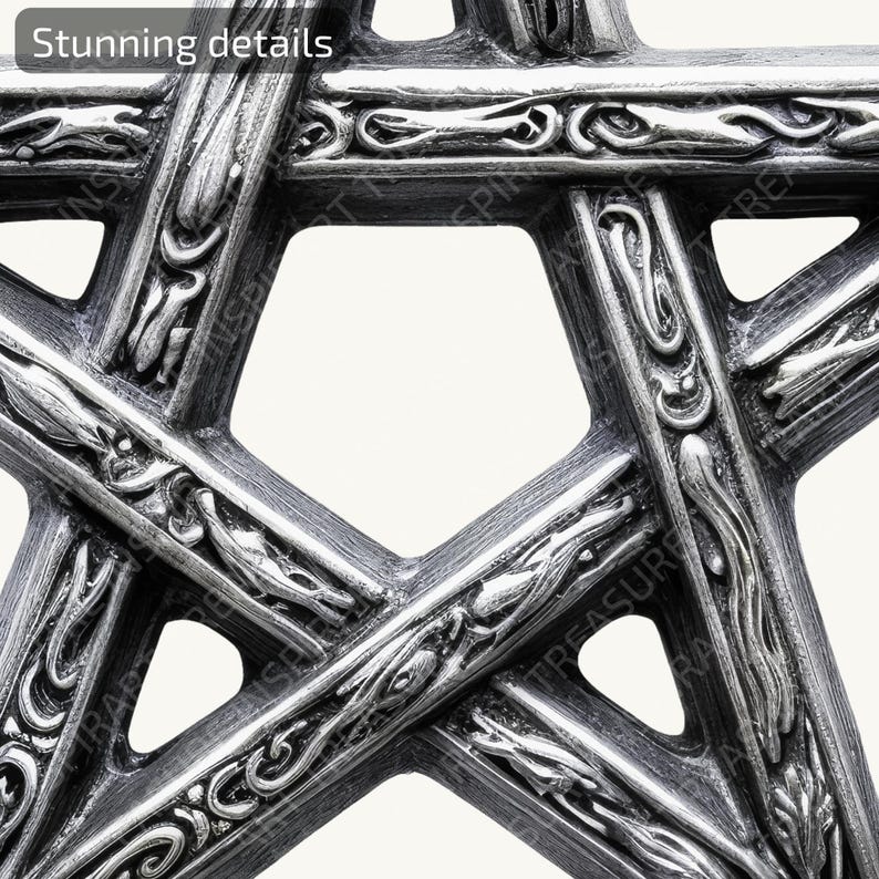 Metalic Wiccan Pentagram PNG Clipart Printable Ritual Item PNG Mystical ...