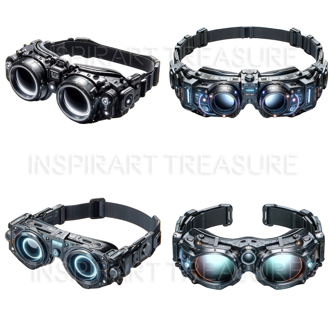 Sci-fi Eyewear Clipart Futuristic Goggle Pngs Gadgets Junk Journal Page ...