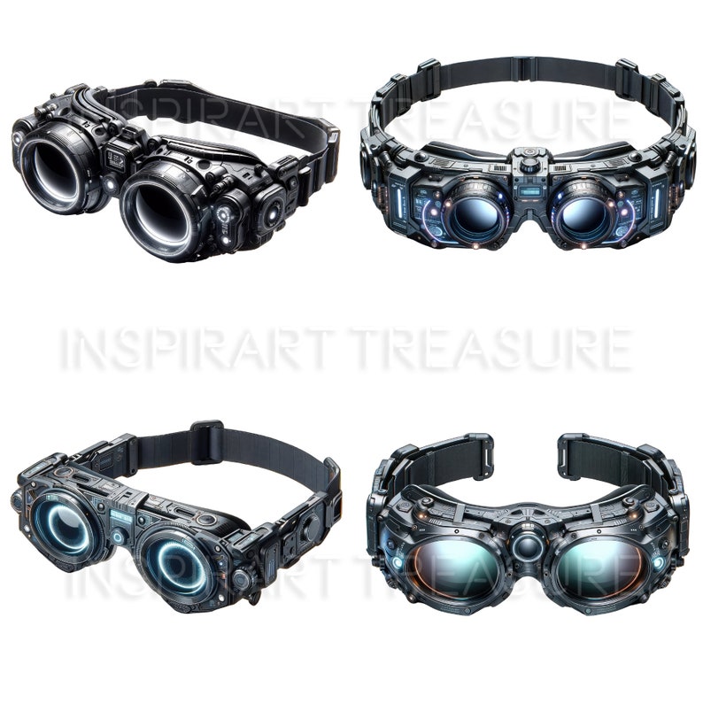 Sci-fi Eyewear Clipart Futuristic Goggle Pngs Gadgets Junk Journal Page ...