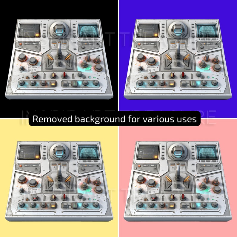 Watercolor Spaceship Control Panel Clipart Spaceship Junk Journal Page ...