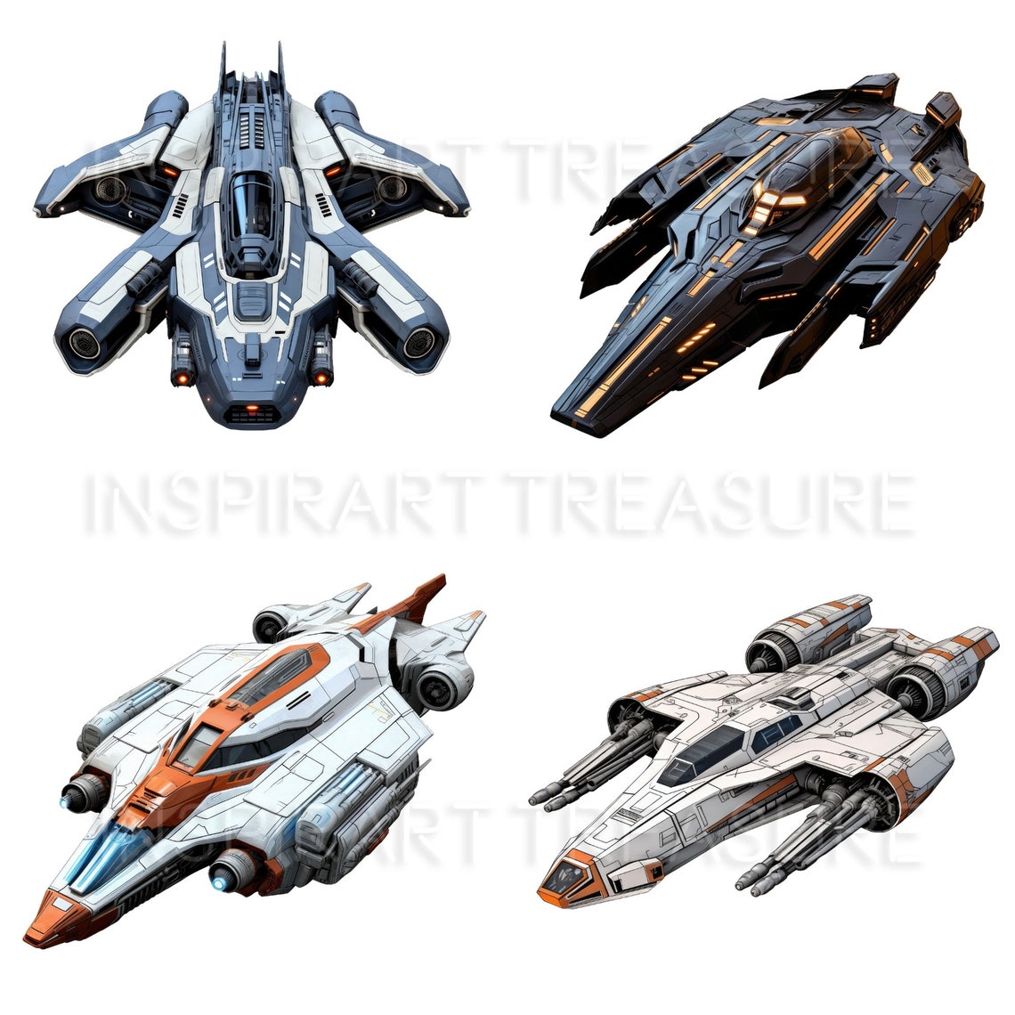 Watercolor Spaceship Clipart Spaceship Junk Journal Page, Digital ...