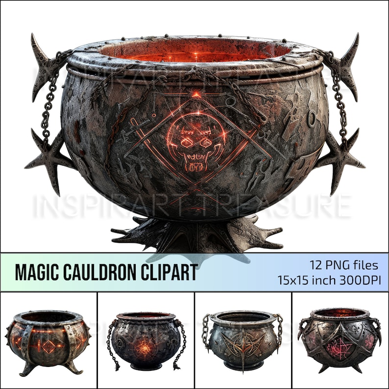 Magic Cauldron PNG Clipart, Witchcraft Paper Kit, Digital Scrapbook ...