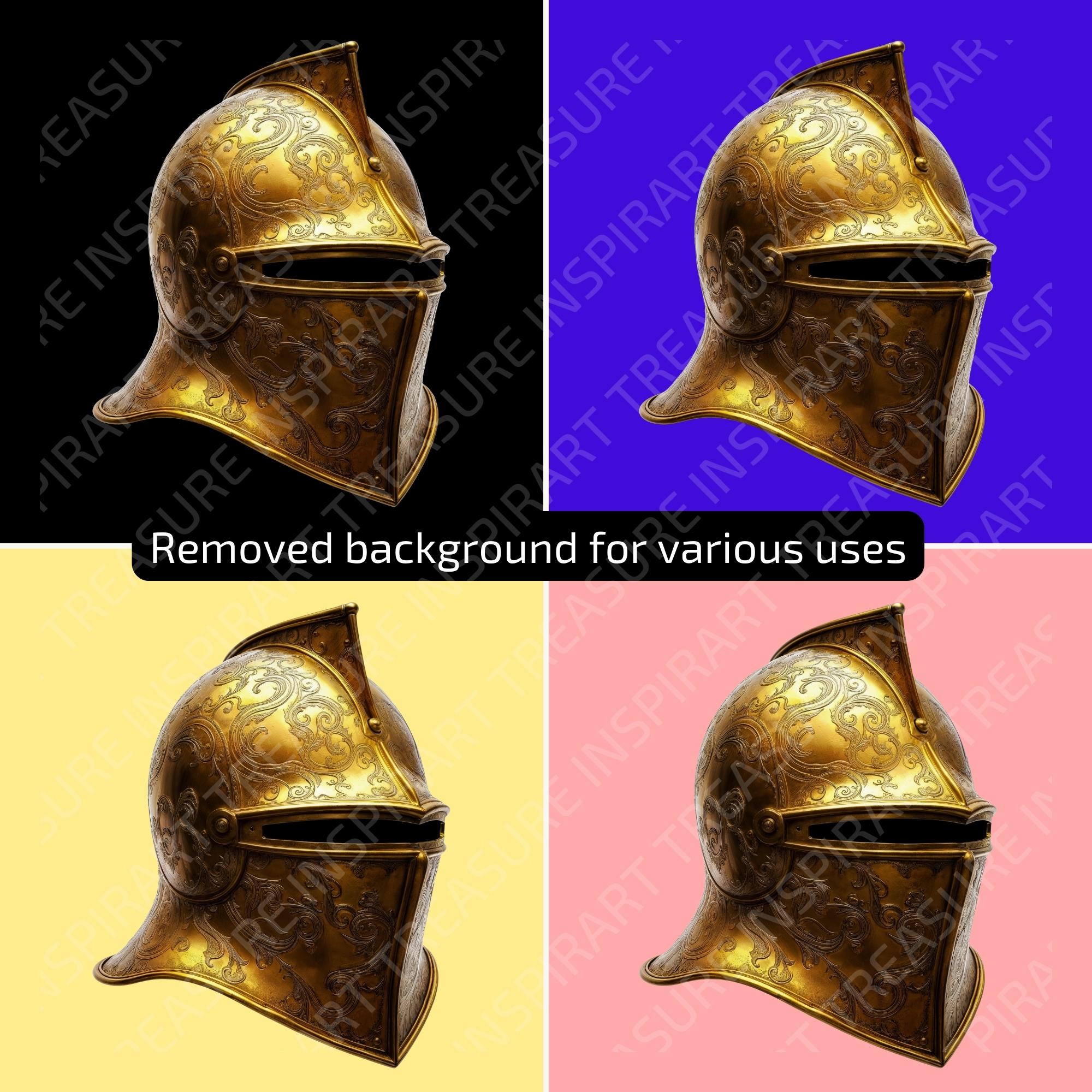 Fantasy Medieval Helmet Clipart Golden Warrior Helmet PNG Printable ...
