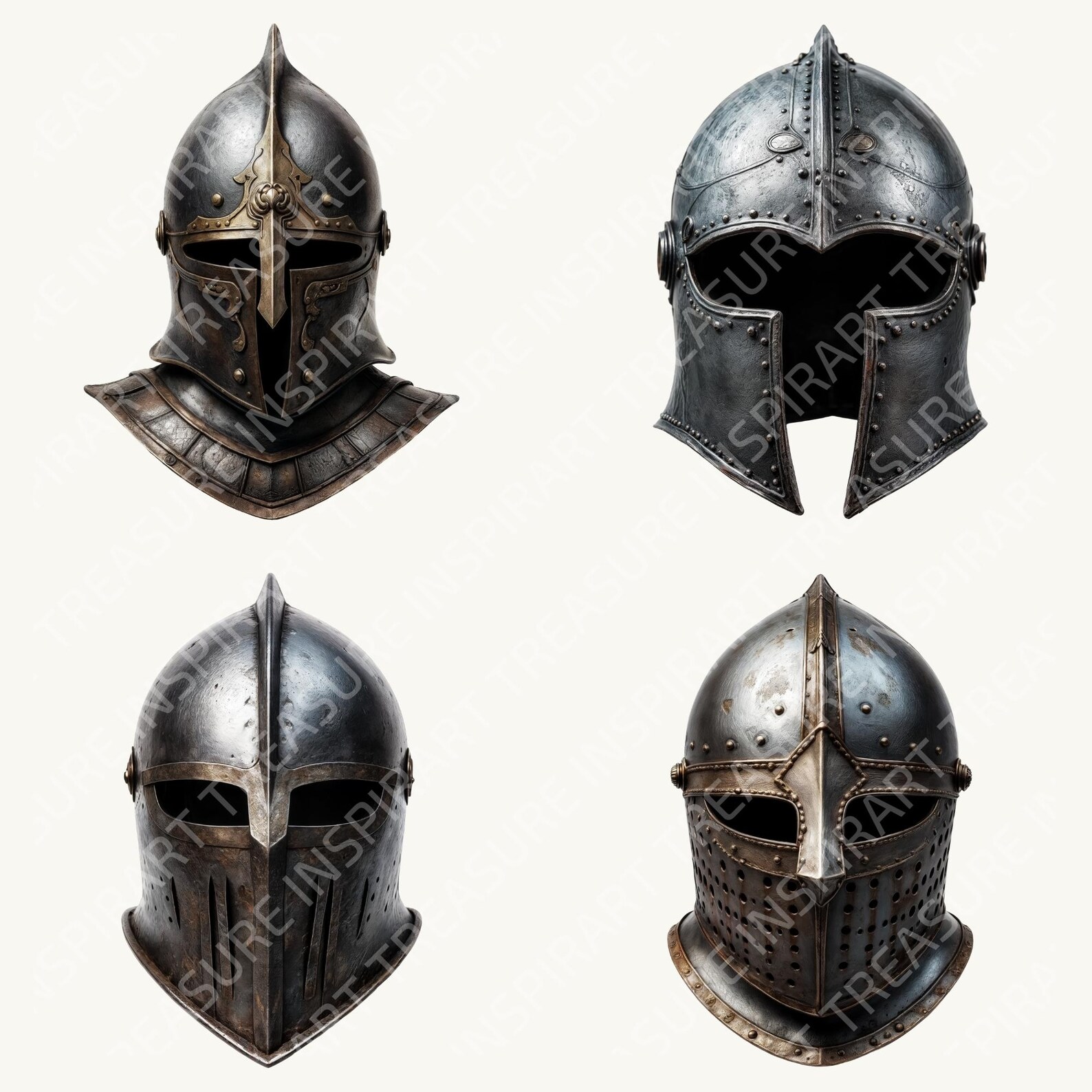 Fantasy Medieval Helmet Clipart Iron Warrior Helmet PNG Printable ...