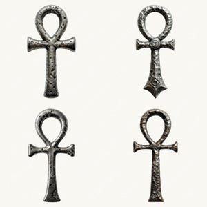 Egyptian Ankh Cross PNG Weathered Iron, Silver, Gold Ankh PNG Set ...