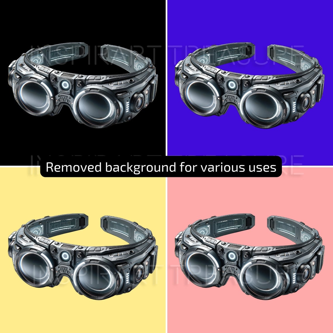 Sci-fi Eyewear Clipart Futuristic Goggle Pngs Gadgets Junk Journal Page ...