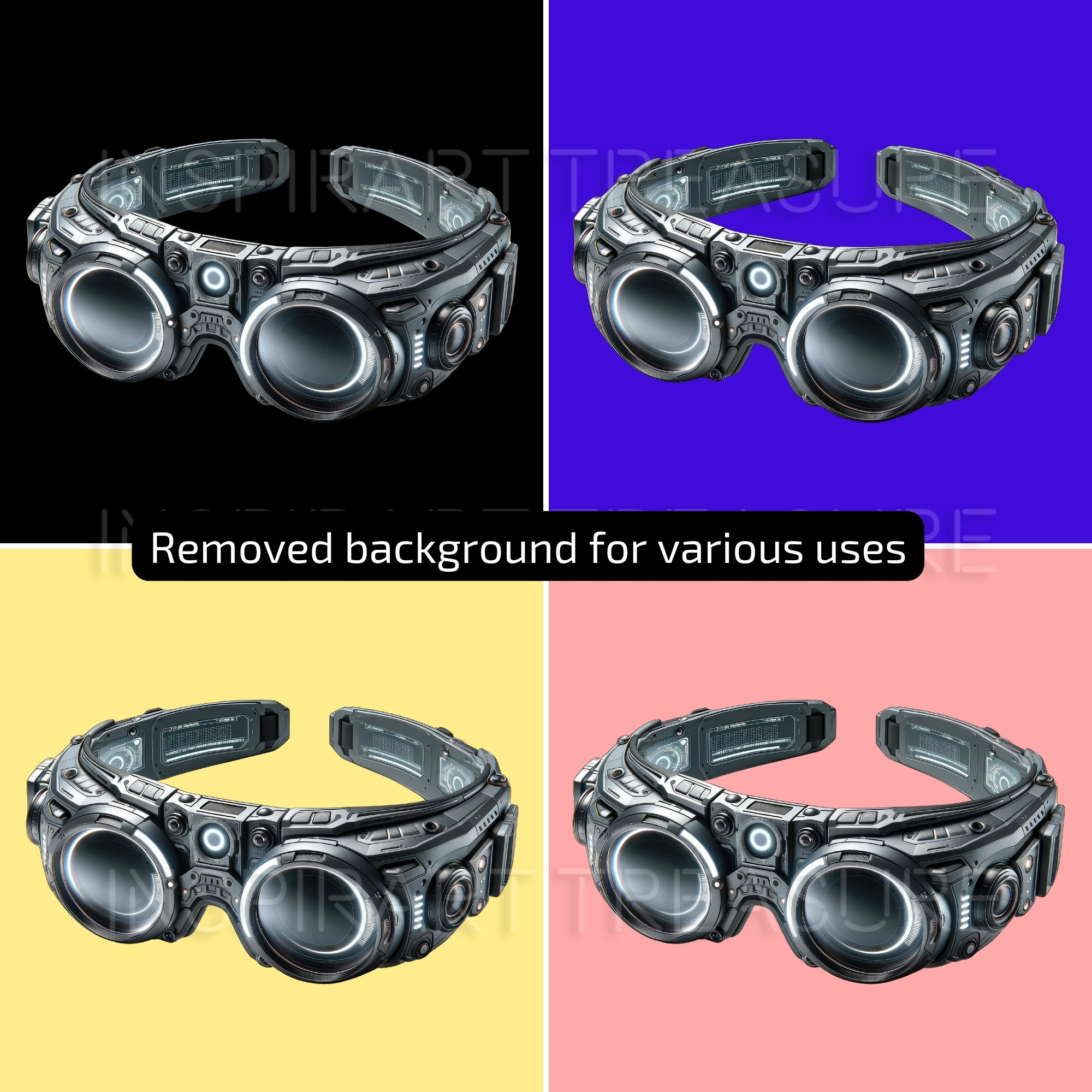 Sci-fi Eyewear Clipart Futuristic Goggle Pngs Gadgets Junk Journal Page ...