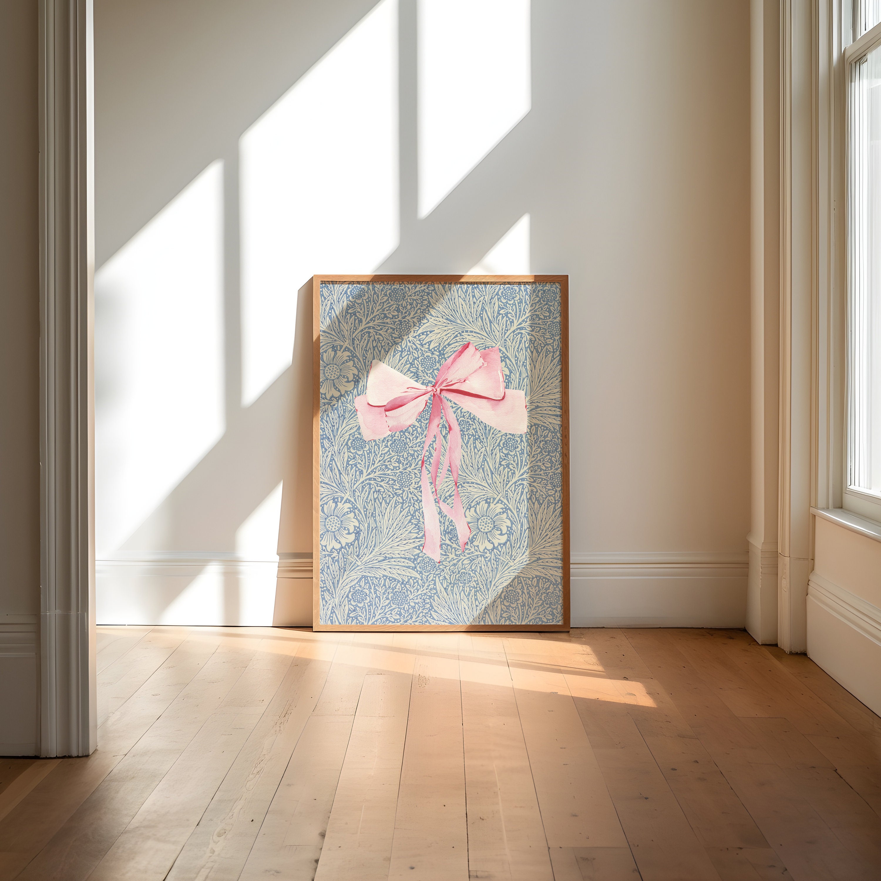 Pink Bow Vintage Coquette Wall Art, Coquette Room Decor, Balletcore ...
