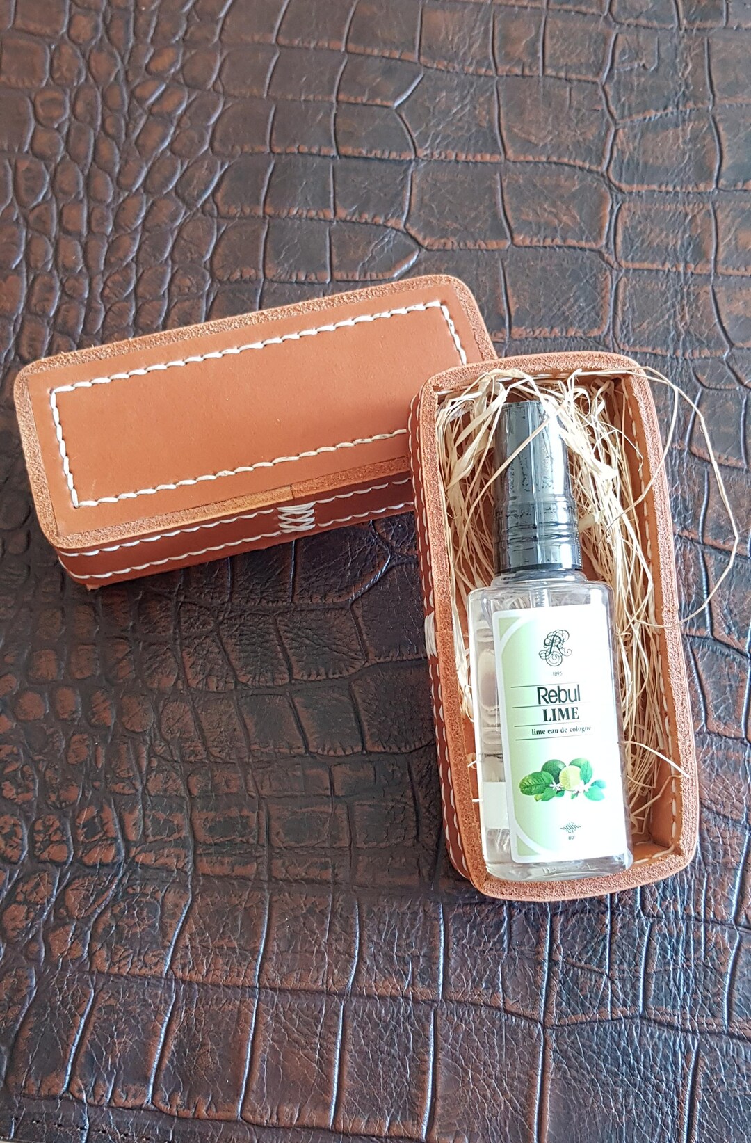 Handmade Leather Box With Rebul Cologne Gift Set - Etsy