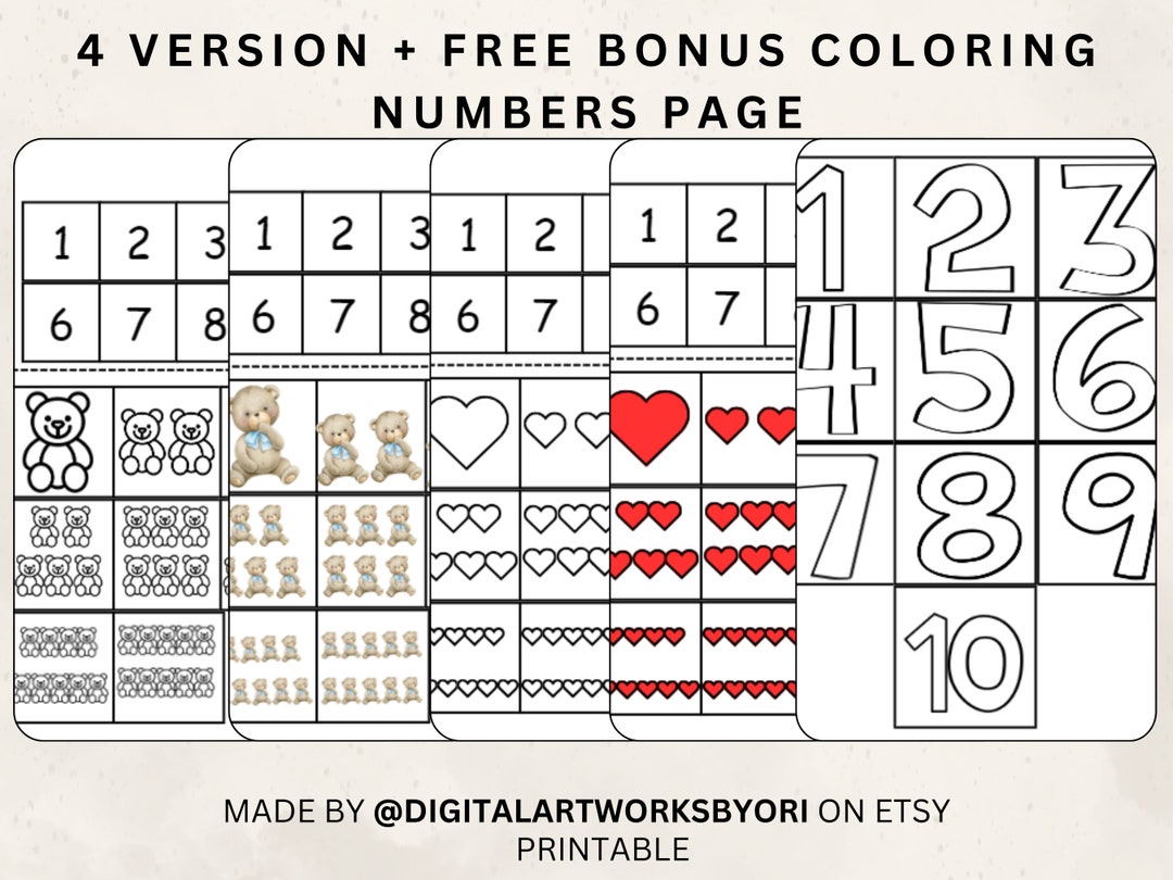 Interactive Numbers 1-10 Matching Activity Bundle With Bonus Coloring ...