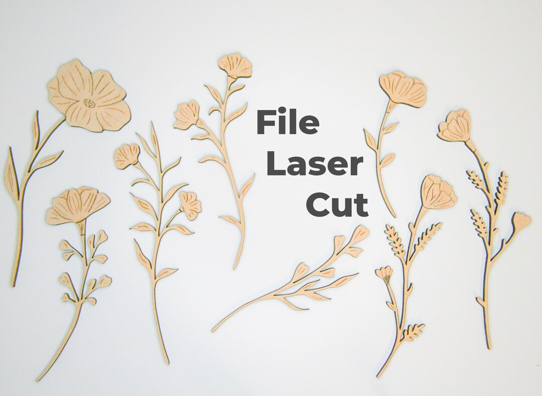 Laser Files. Mix of 10 Mountain Flowers A. File: .dxf, .rld, .pdf - for ...