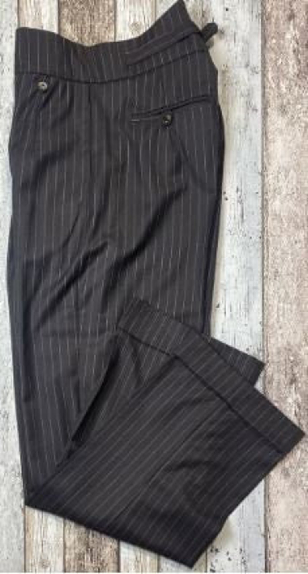 Men's Vintage Pinstripes High Waist Gurkha Pant Cocktail Wedding ...