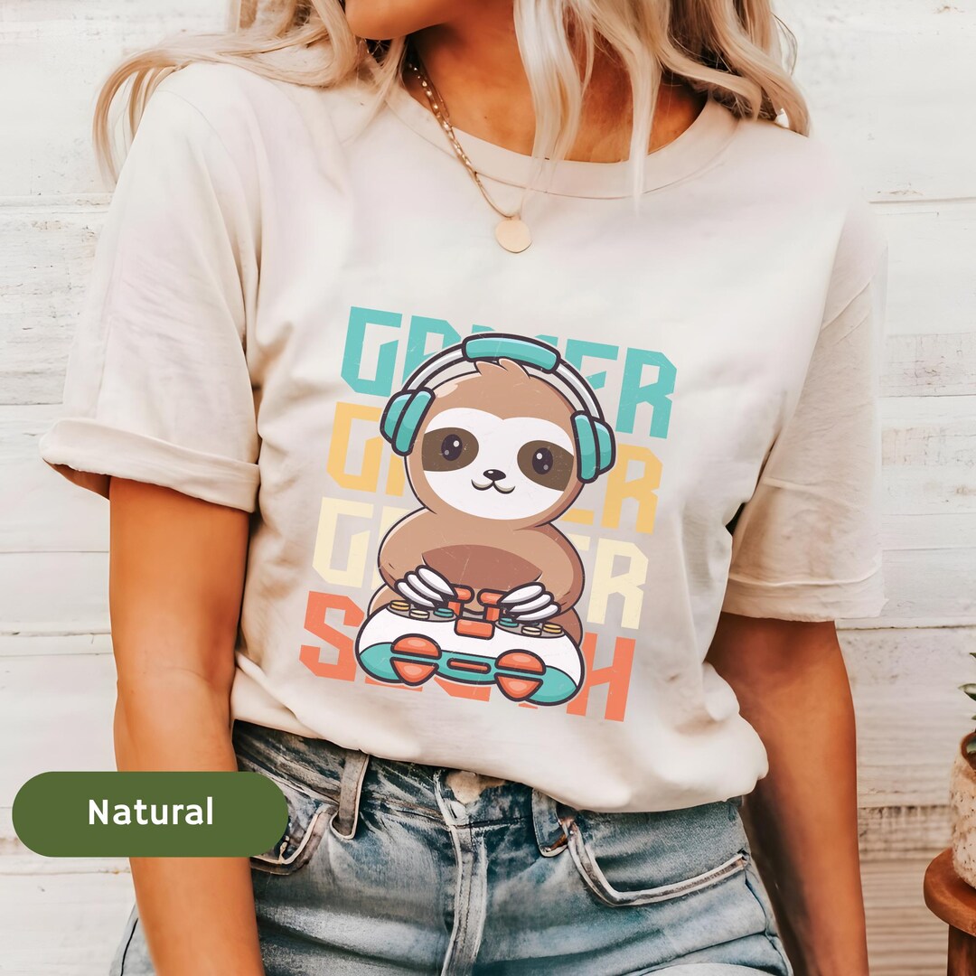 Sloth Gamer Tshirt, Gift for Gamer, Rpg Games Shirt, Sloth Giftful ...