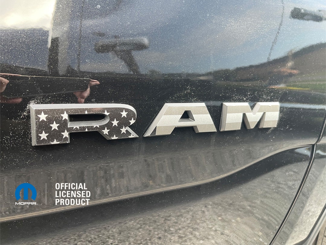2019-2023 RAM DT Door Badge Emblem Decal Sticker Overlay USA American ...
