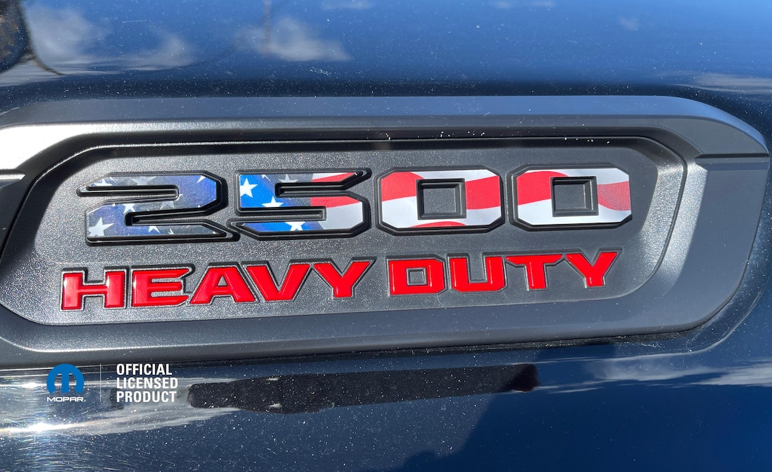 2019-2024 RAM 2500 Hood Emblem Decal Sticker Overlay USA American Flag ...