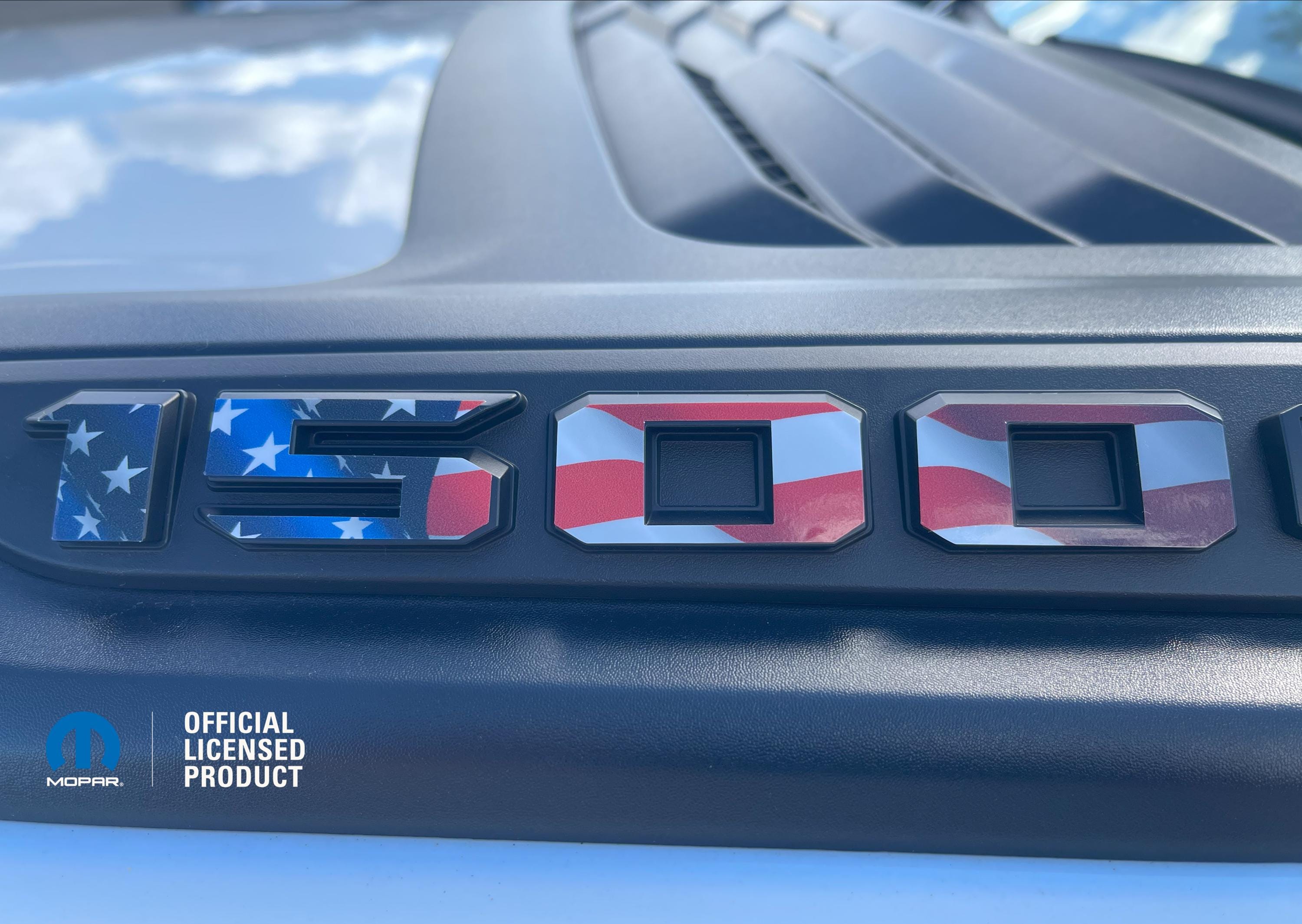 2019-2024 RAM 1500 Hood Emblem Decal Sticker Overlay USA American Flag ...