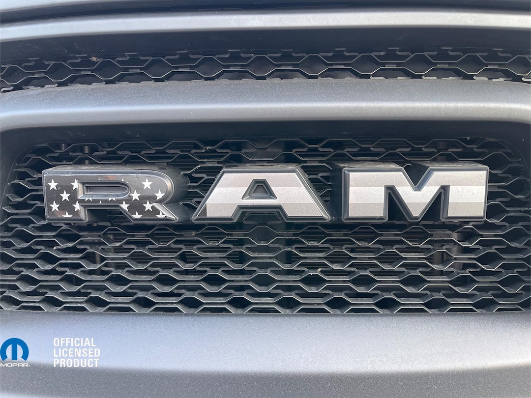 2019-2024 RAM WARLOCK Front Grill Emblem Decal Sticker Overlay USA ...
