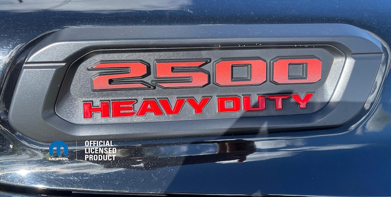 2019-2024 RAM 2500 Hood Emblem Decal Sticker Overlay RED BLACK Set of 2 ...