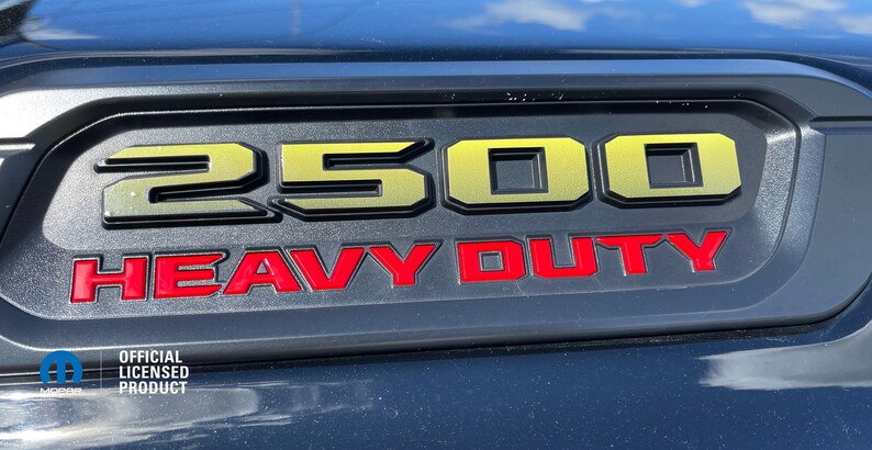 2019-2024 RAM 2500 Hood Emblem Decal Sticker Overlay YELLOW BLACK Set ...