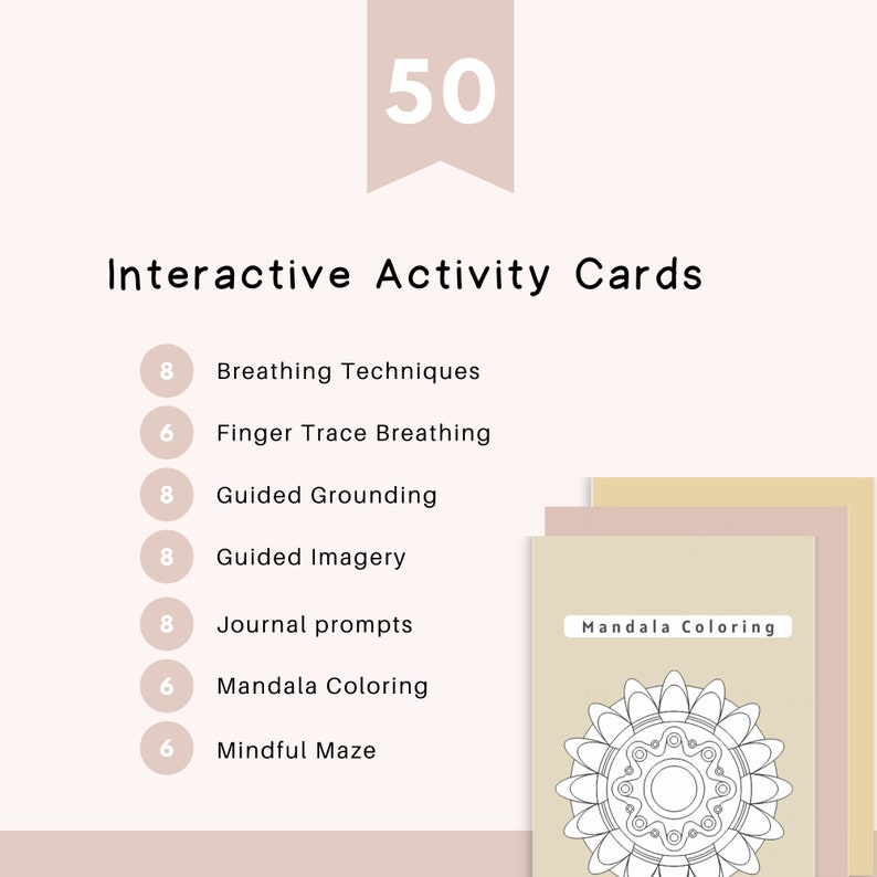 50 Anxiety Coping Skill Flashcards, Self Regulation, Anxiety Relief ...