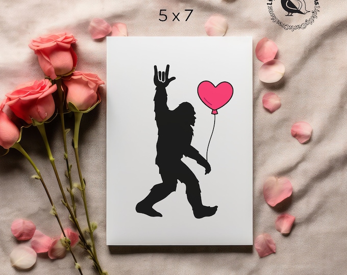 Bigfoot Funny Thank You Card Big Foot Cryptid Appreciation Sasquatch ...