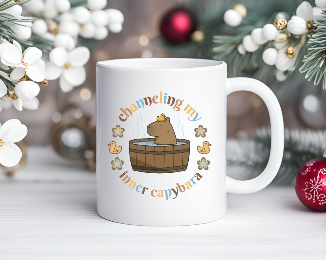 Capybara Mug Gift for Capybara Lover Manifestation Mug Kawaii Tea Mug ...