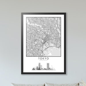 Tokyo Map Japan Tokyo Skyline Tokyo Map Art, Minimalist Map, Location ...