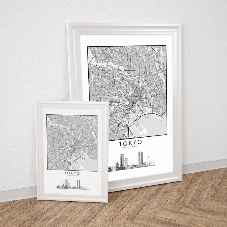 Tokyo Map Japan Tokyo Skyline Tokyo Map Art Minimalist Map - Etsy