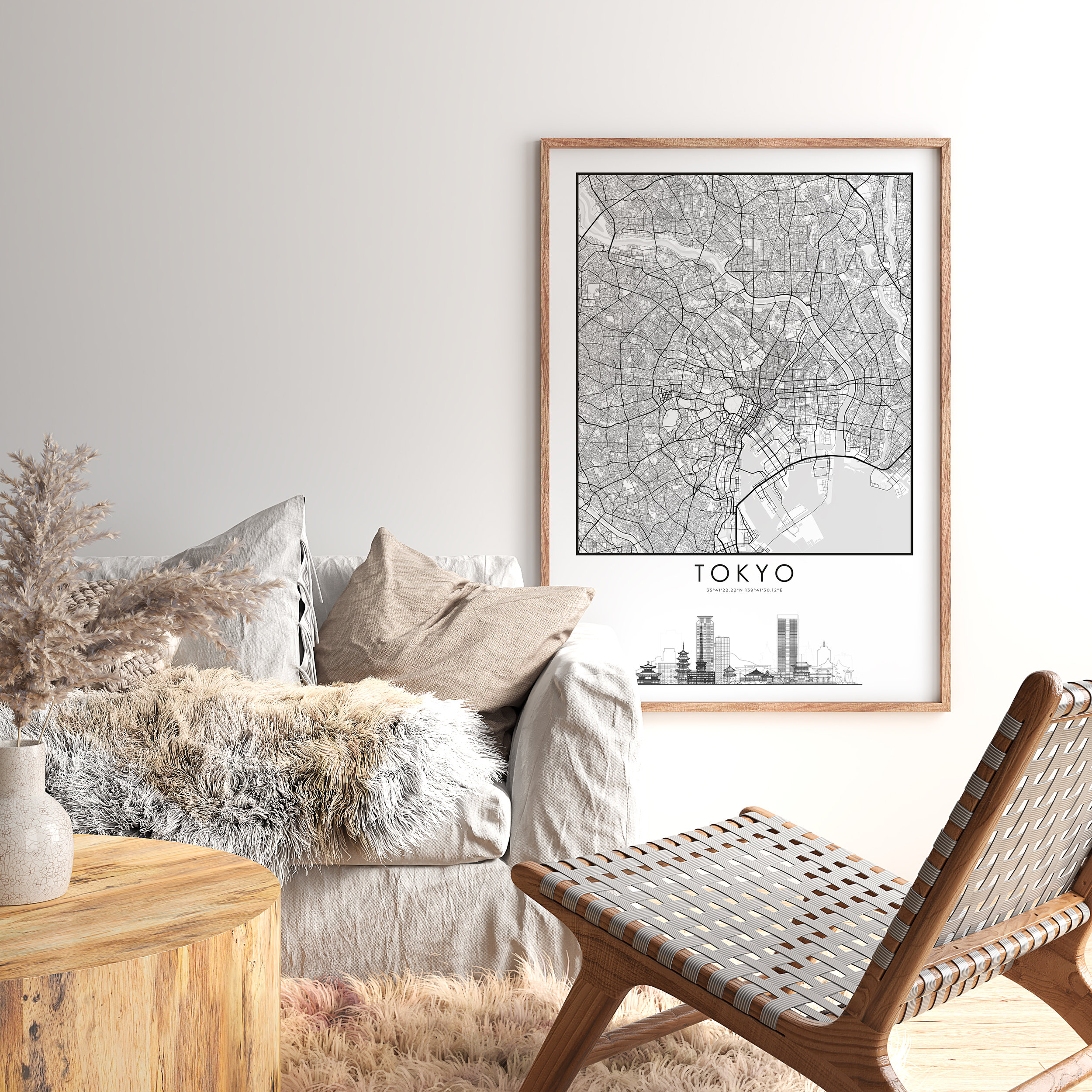 Tokyo Map Japan Tokyo Skyline Tokyo Map Art Minimalist Map - Etsy