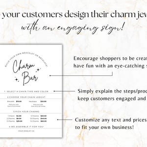 Charm Bar Sign Editable Template for Personalized Jewelry Business ...