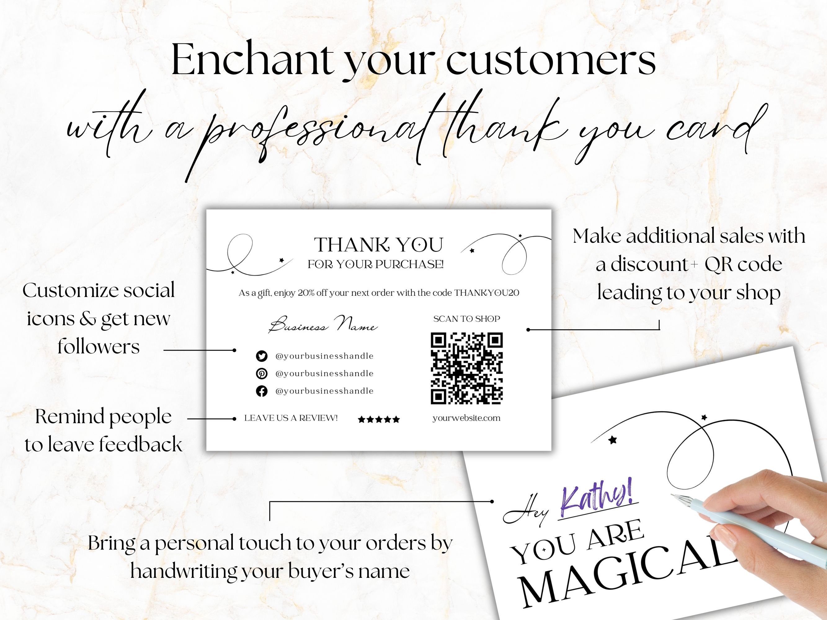 Thank You for Your Purchase Business Insert, Editable Template, Diy ...