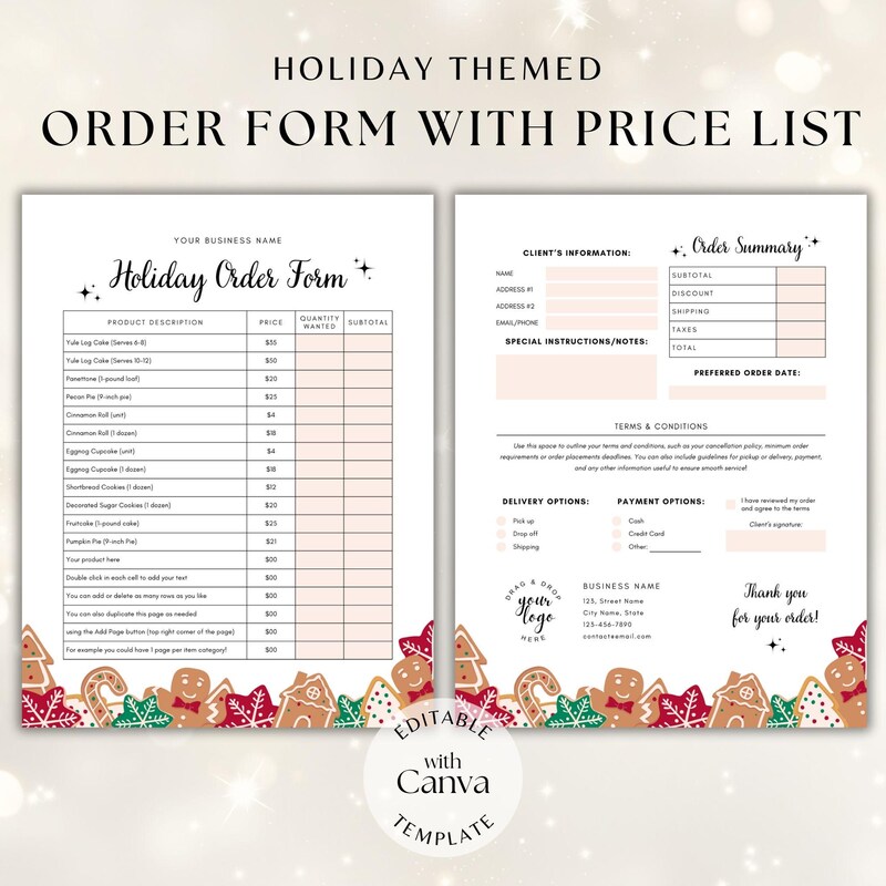 Cookie Order Form - Etsy