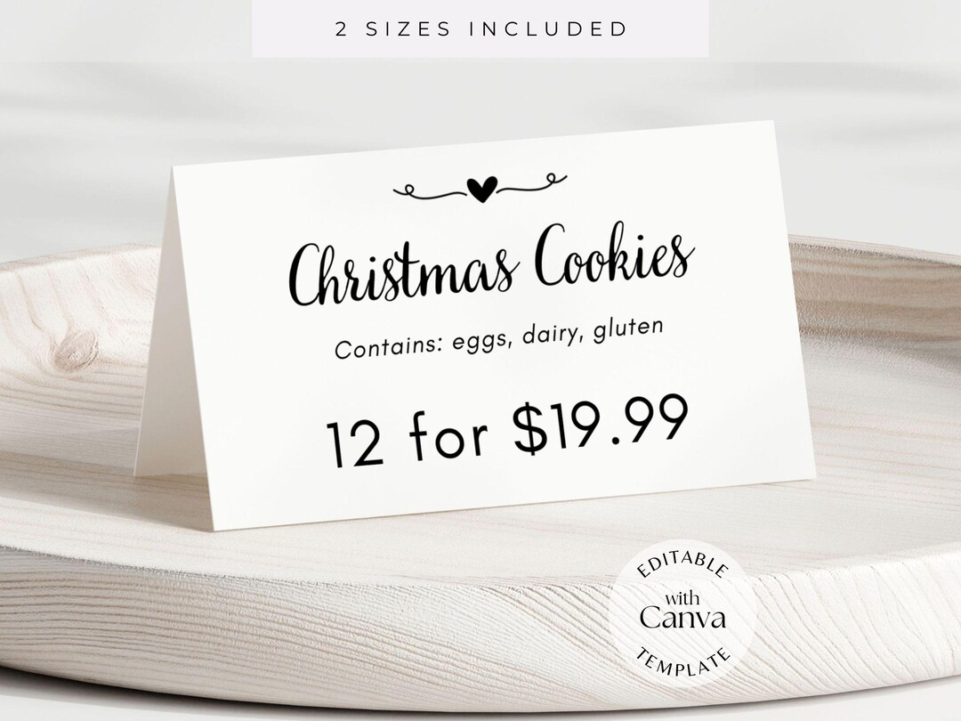Retro Shelf Price Card Template, Editable Price Sign, Food Card for ...