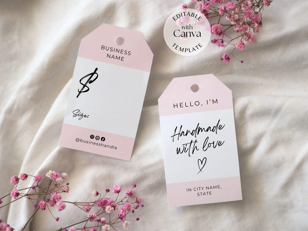 Price Tag Template, Printable & Editable Small Business Label, Clothing ...