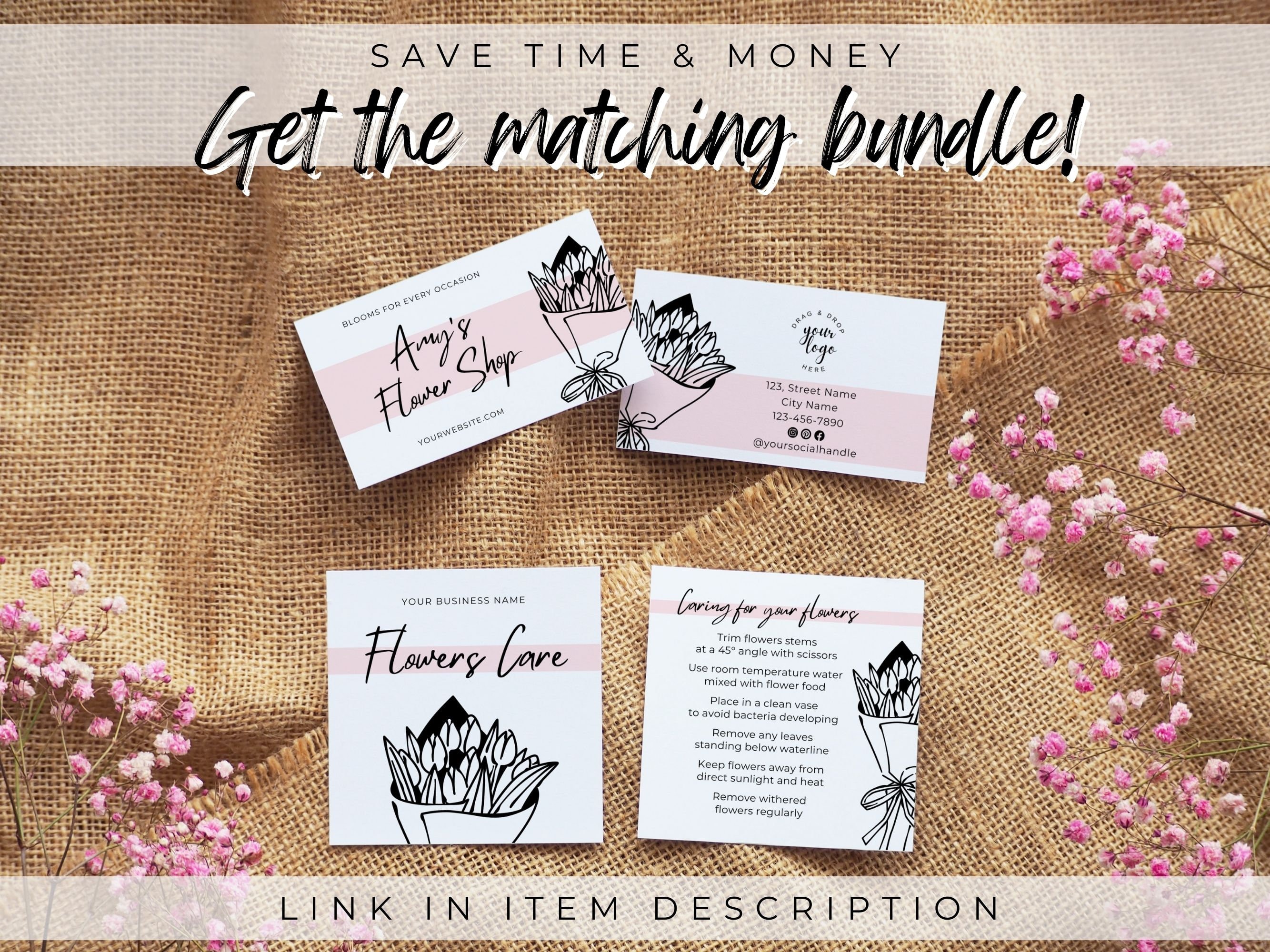 Florist Business Card Template for Flower Shop, Editable in Canva ...