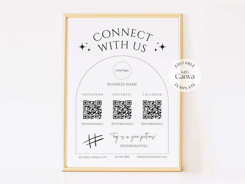 Social Media Sign With Qr Code for Pop up Shop Market Booth - Etsy
