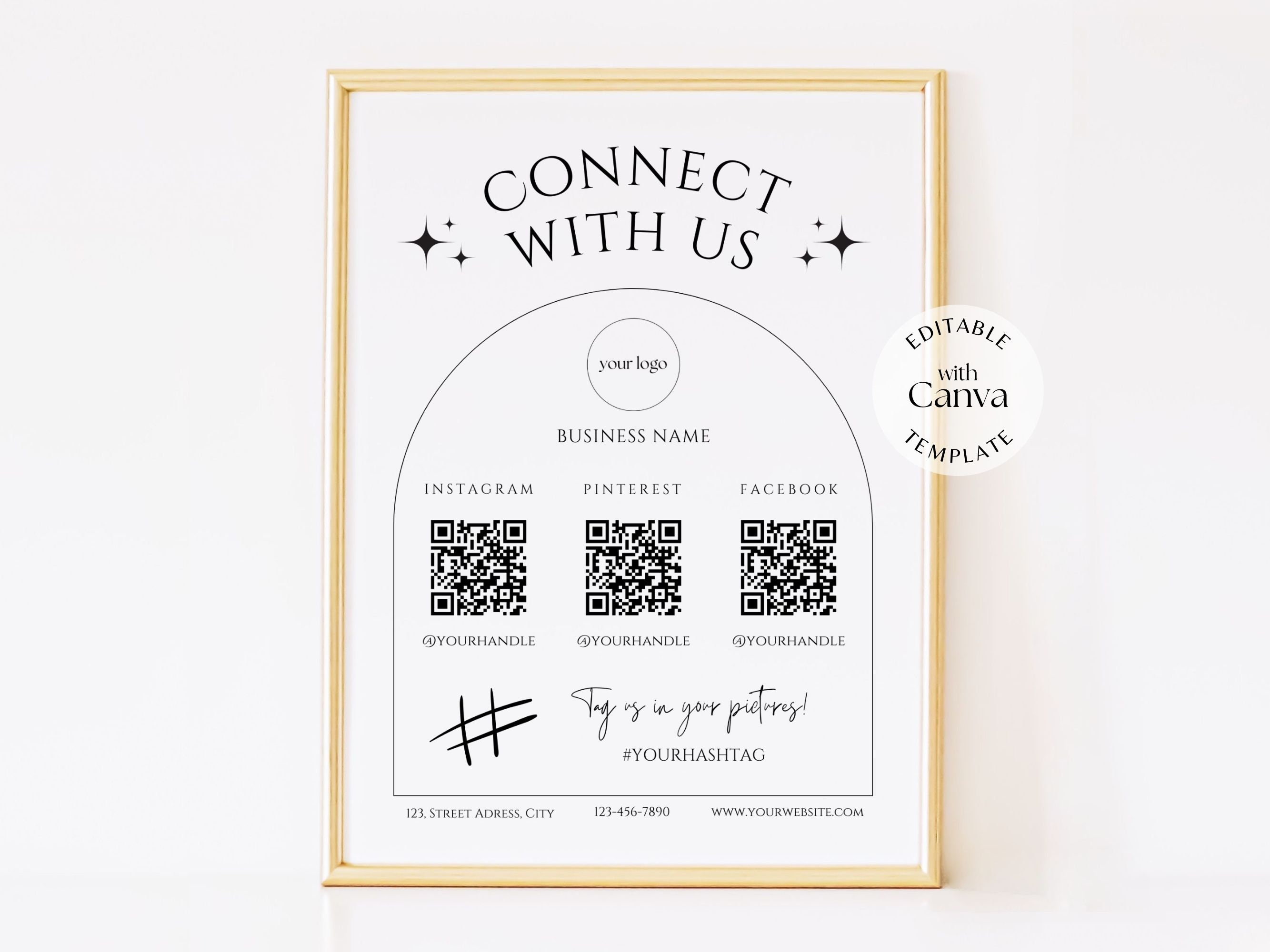 Social Media Sign With Qr Code for Pop up Shop Market Booth - Etsy