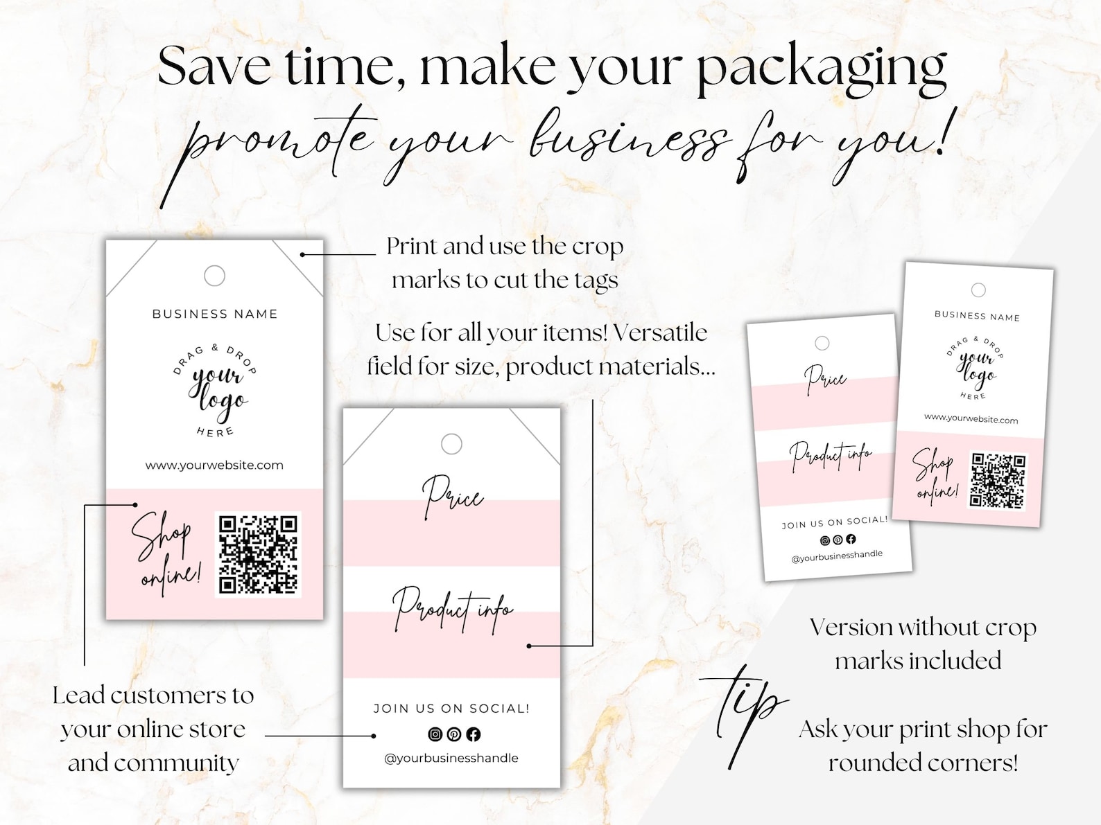 Price Tag Template With Logo & Qr Code, Small Business Pricing Label ...