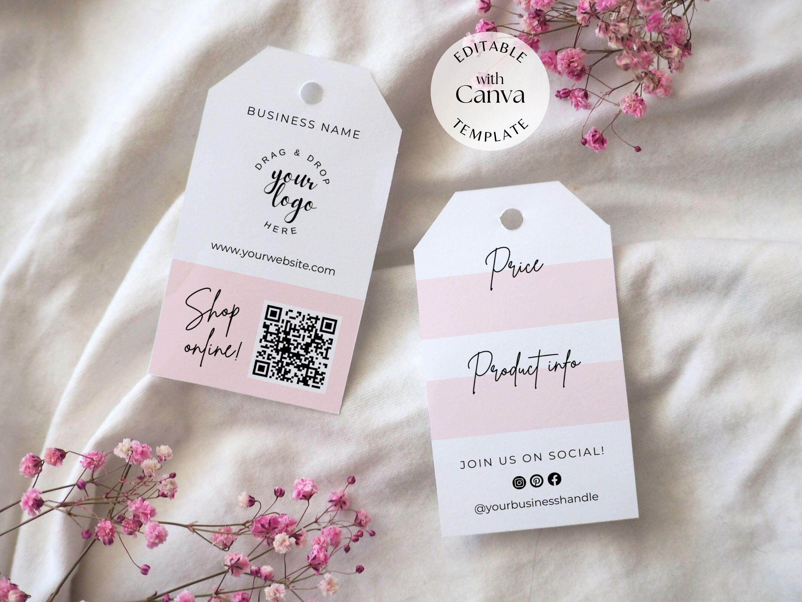 Price Tag Template With Logo & Qr Code, Small Business Pricing Label ...