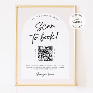 Scan to Book Qr Code Sign for Salon, Spa, Service Based Smalll Business ...