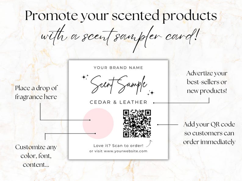 Scent Sampler Card Template, Printable Candle Fragrance Tester, Wax ...