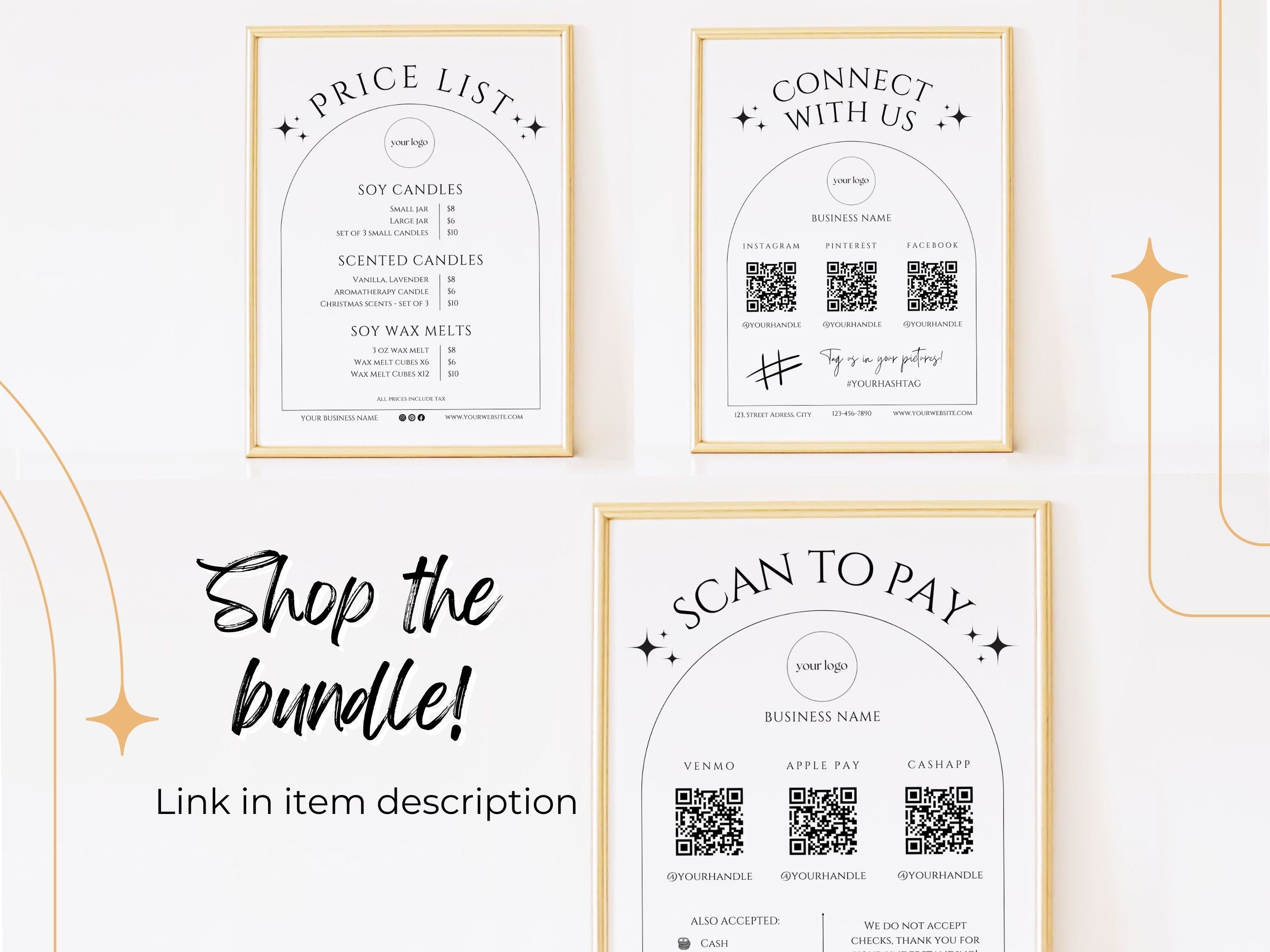 Social Media Sign With Qr Code for Pop up Shop, Market Booth, Craft ...