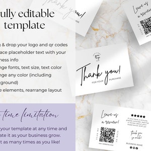 Business Review Card Template With Qr Code, Please Leave a Review ...