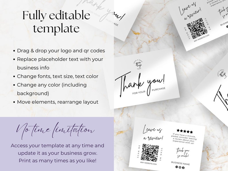 Business Review Card Template With Qr Code, Please Leave a Review ...