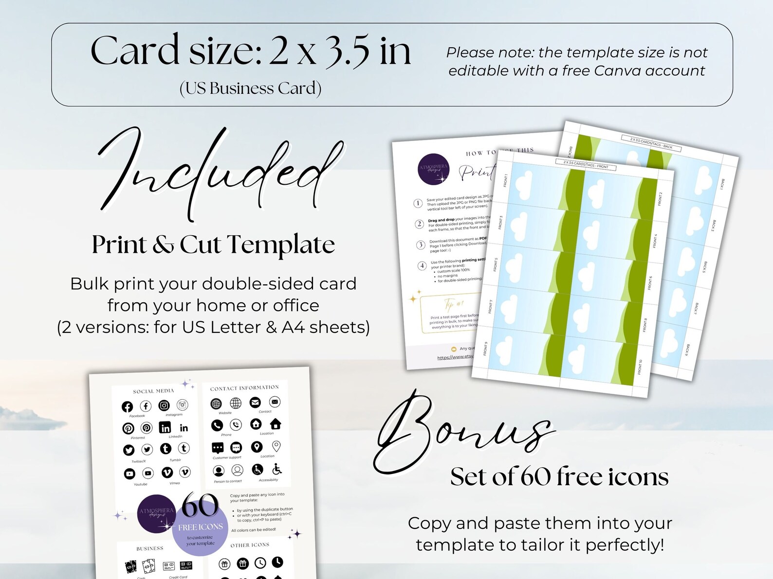 Leave Us a Review Simple Business Card, Editable Template for Small ...